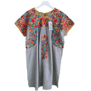 Sister Mary | Dresses | Sister Mary Marylou Stripe Embroidered Floral ...